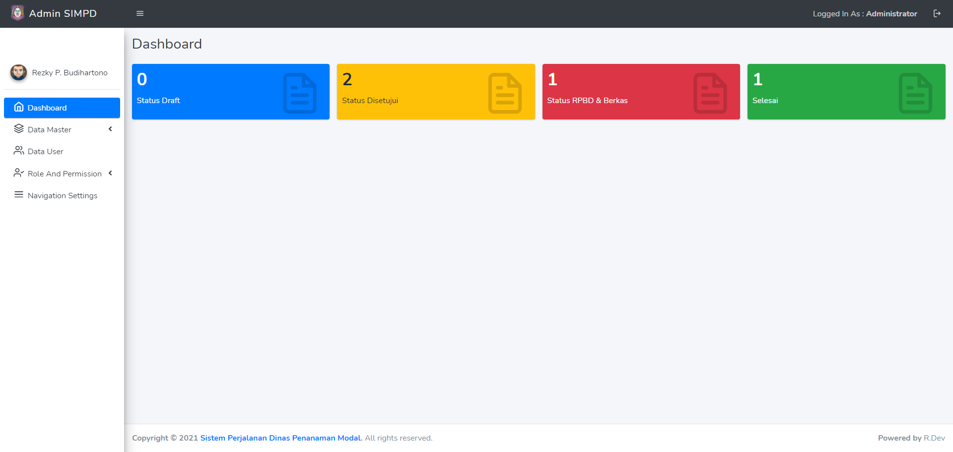 Sistem Informasi Perjalanan Dinas SPPD dengan framework laravel