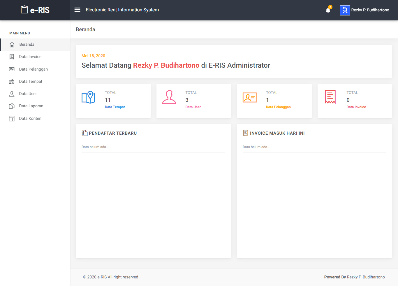 Aplikasi Rental Tempat Wisata dengan framework codeigniter