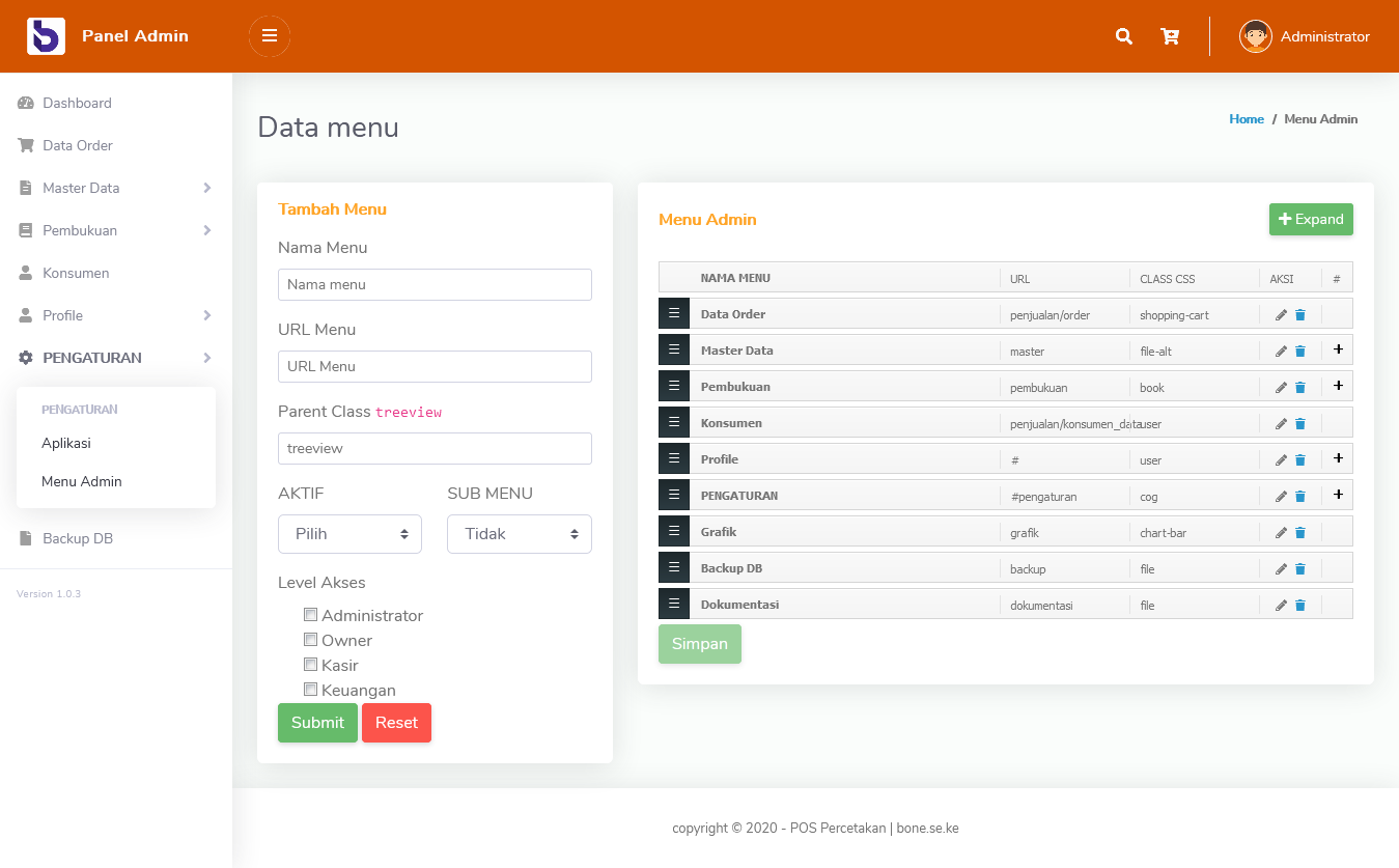 POS Percetakan dengan Codeigniter Framework