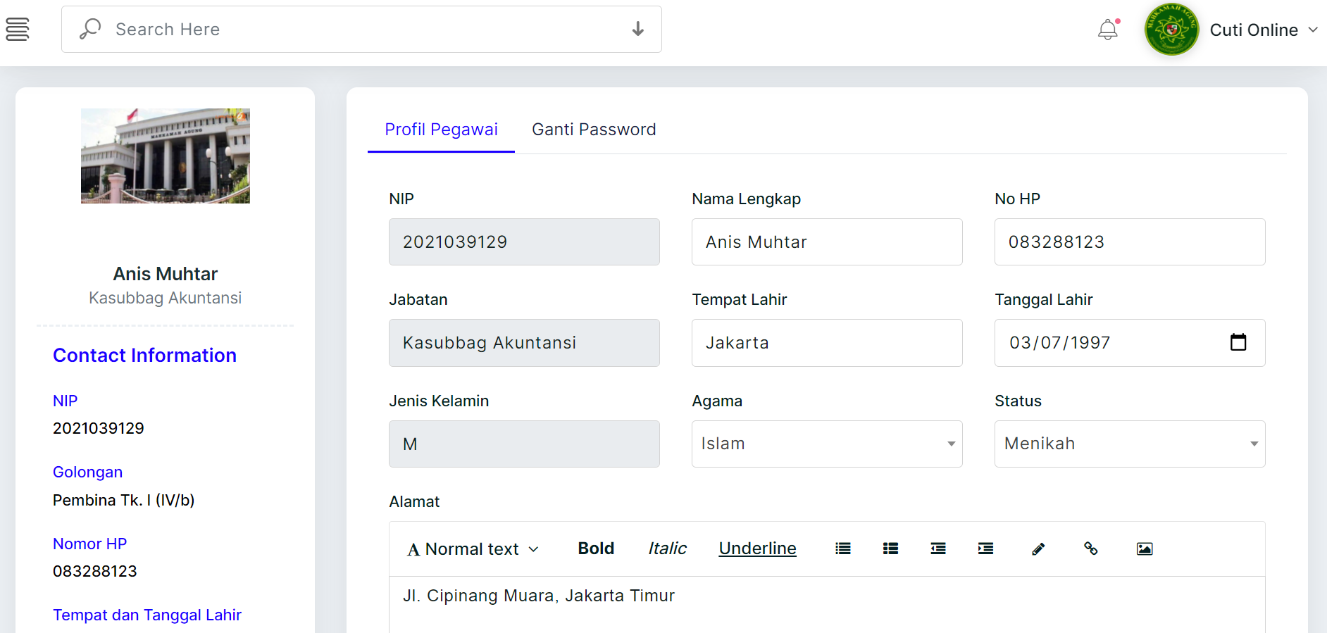 Aplikasi E Cuti Pegawai Dengan Framework Codeigniter Php Dan Mysql