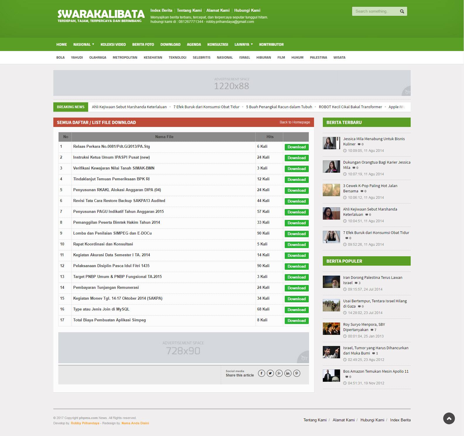 Swarakalibata Ci V.1.3.3 - Codeigniter 3 + AdminLTE Responsive